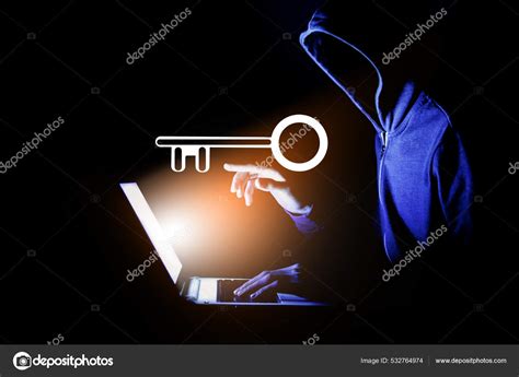 Hacker Presses Key Laptop Stock Photo Sasun Buxdaryan Mail Ru