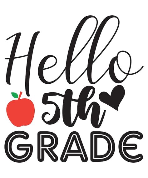 Premium Vector Hello 5th Grade