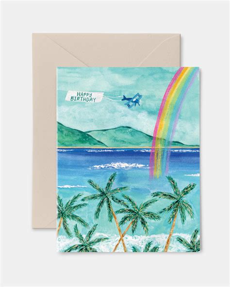 Happy Birthday Scenic Island Greeting Card Salty Kai