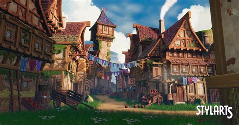 Modular Stylized Medieval Town 3d Fantasy Unity Asset Store