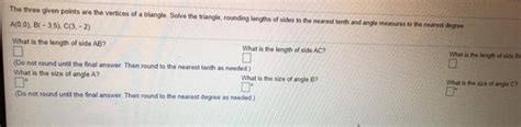 solved the three given points are the vertices of a triangle