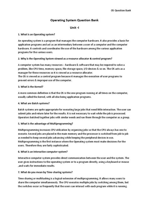 Os Question Bank Pdf Thread Computing Scheduling Computing