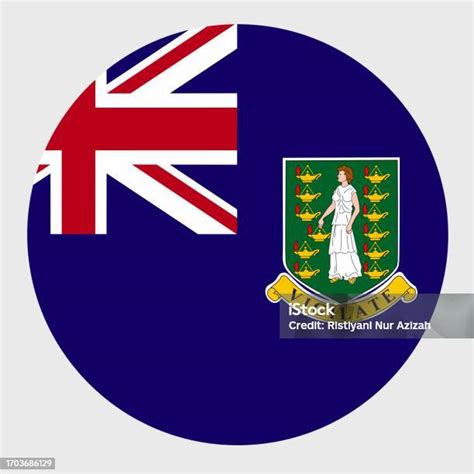 英領バージン諸島の旗の平らな丸い形のベクターイラストボタンアイコンの形をした公式の国旗 イギリス領ヴァージン諸島国旗のベクターアート素材や
