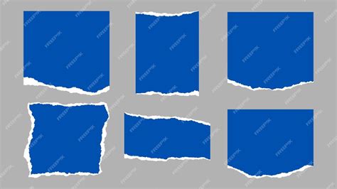 Premium Vector Blue Amp White Ripped Paper Pieces With Torn Edges Vector Design