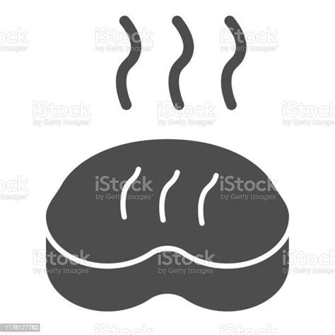 고기 스테이크 솔리드 아이콘입니다 흰색에 격리된 음식 벡터 그림입니다 웹 및 응용 프로그램을 위해 설계된 구운 험 글리프 스타일