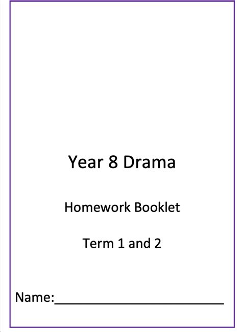 Ks3 Year 8 Drama Homework Booklets Teaching Resources
