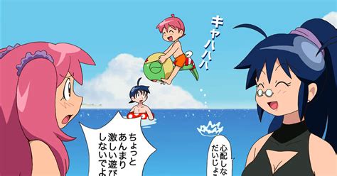 ケロロ 一家で海水浴 アニファムのイラスト Pixiv