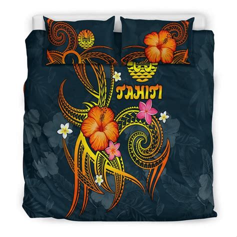 Polynesian Tahiti Bedding Set Legend Of Tahiti Blue