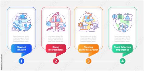 Stock Market Trends Rectangle Infographic Template Tendencies Data Visualization With Steps