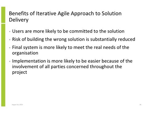 Implementing Agile Iterative Project Delivery Approach And Achieving