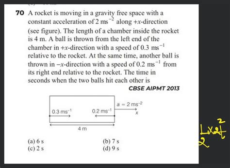 A Rocket Is Moving In A Gravity Free Space With A Constant Acceleration O