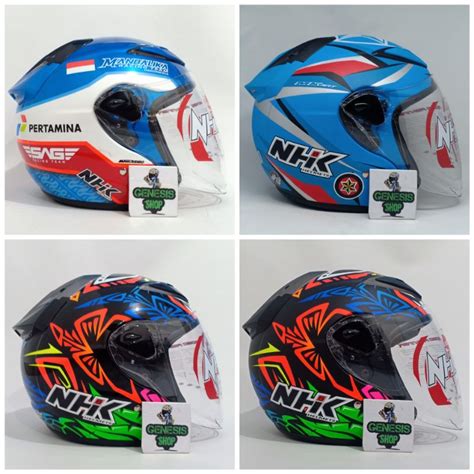 Jual Helm NHK Half Face Helm NHK R6 Motif GP EDITION ESTRELLA REMY