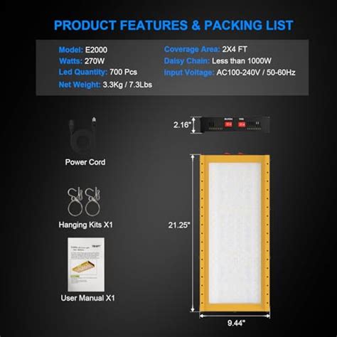 Tmlapy 2700w Led Grow Lights Full Spectrum Grow Lights For Indoor