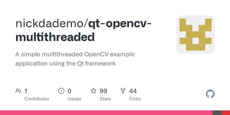 GitHub Nickdademo Qt Opencv Multithreaded A Simple Multithreaded