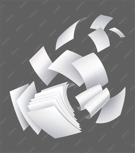 Premium Vector Realistic Falling Paper Sheets Set Of Flying Curved Leaves Of Paper Vector