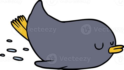 Cartoon Sliding Penguin 45014665 Png