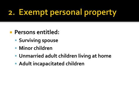 Ppt Set Aside Exempt Property Powerpoint Presentation Free Download