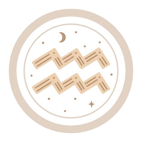Premium Vector Aquarius Zodiac Symbol Vector Hand Drawn Horoscope