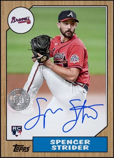 2022 Topps Baseball 1987 Rookie Autograph Spencer Strider Rc Sig