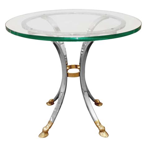 Neoclassical Style End Table In Brass And Steel 1960s For Sale At 1stdibs