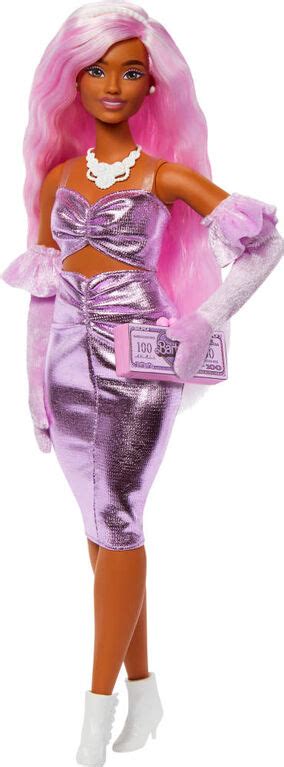 Barbie Deluxe Style Doll 1 In Glossy Pink Barbiecore Dress With Velvet