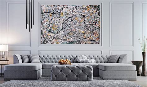 Jackson Pollock Watery Paths Abstract Art Canvas Print Etsy