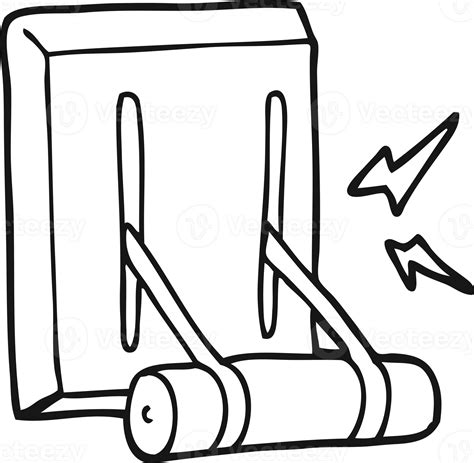 Hand Drawn Black And White Cartoon Electrical Switch 45172623 Png