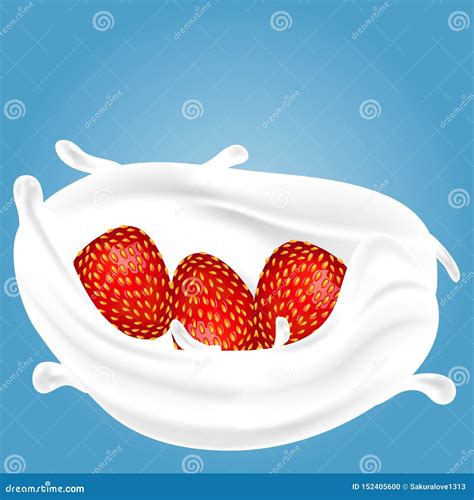 Claboussure De Fraise Et De Lait Fruit Et Yaourt Illustration R Aliste