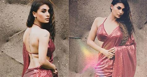 Pavitra Punia Sizzles In Backless Red Saree See Photos Fasermedia
