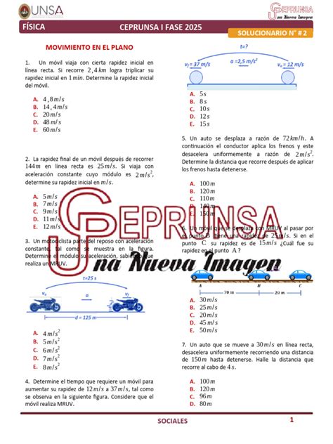 Práctica 02 Ceprunsa Física I Fase Enunciados Sociales Pdf