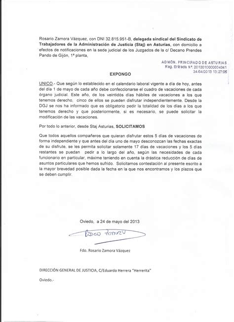 Carta De Vacaciones Ejemplo Y Soalan