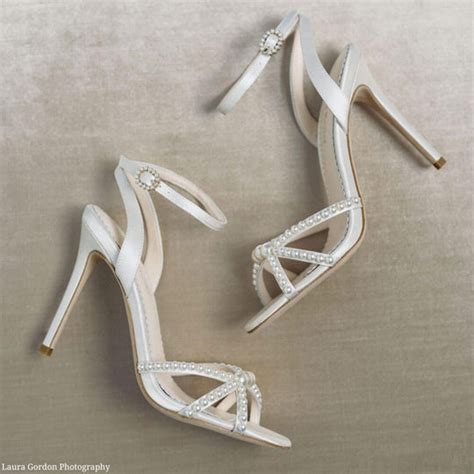 Open Toe Ankle Strap Pearl High Heels Bella Belle
