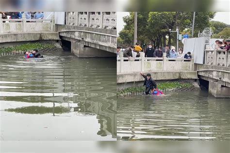 感人一幕！男孩爬桥不慎落水，过路男子看到后毫不犹豫跳河救人落水男子男孩
