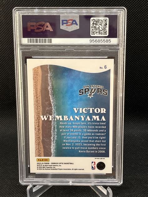 2023 24 Donruss Optic Victor Wembanyama Splash PURPLE PRIZM ROOKIE SP