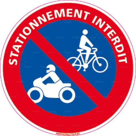 Panneau Stationnement interdit moto vélo 4mepro