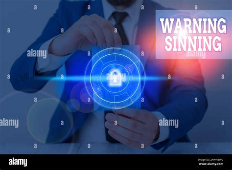 Writing Note Showing Warning Sinning Business Concept For Stop The