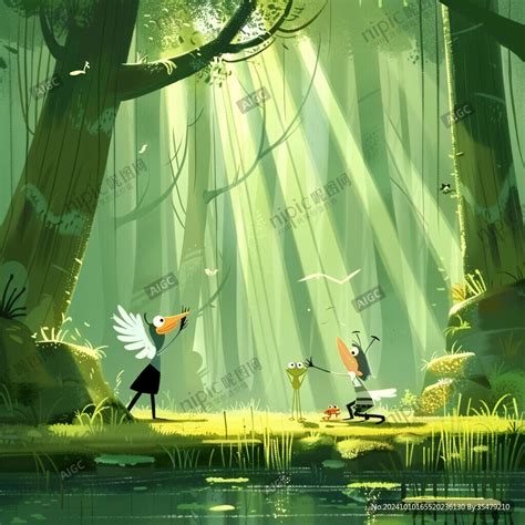 Ai创作图春天森林插画 北欧森林插画 森林晚会插画 梦幻森林插画 竹林飞鸟插画 手绘儿插森林 魔法森林插画 奇幻森林插画 森林主题舞台背景 森系主题插画 森系主题场景 卡通森林壁画 早晨阳光