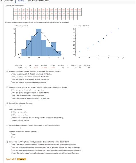 Solved Consider The Following Data The Summary Statistics