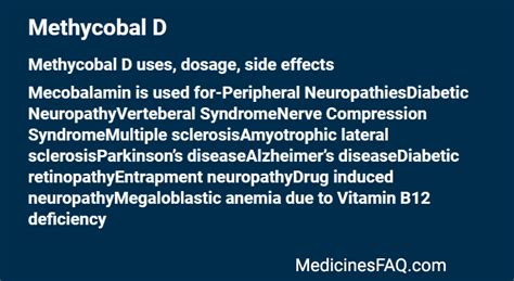 Methycobal D Uses Dosage Side Effects Food Interaction And Faq