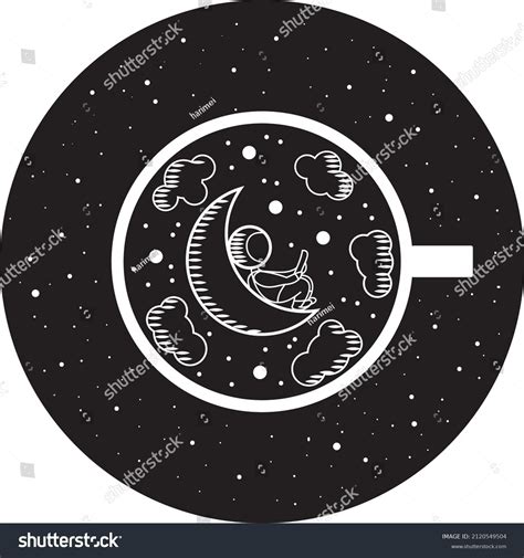 Round Hand Drawn Night Sky Stars Stock Vector Royalty Free 2120549504