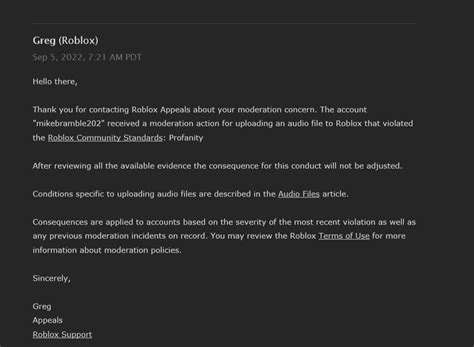 Got Banned For Uploading A Audio With No Vocals For Reason Profanity R ROBLOXBans