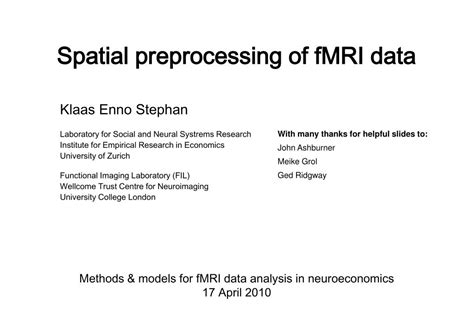 Ppt Spatial Preprocessing Of Fmri Data Powerpoint Presentation Free