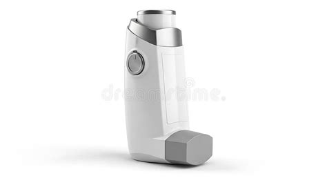 Modern Asthma Inhaler Isolated On White Background Stock Illustration