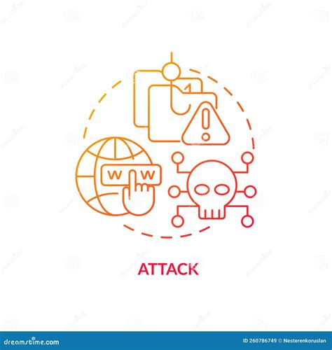 Attacks Red Gradient Concept Icon Stock Vector Illustration Of Logo Linear 260786749