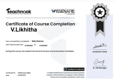 Vusuvandla Likhitha On Linkedin I Got Certified In Datascience With
