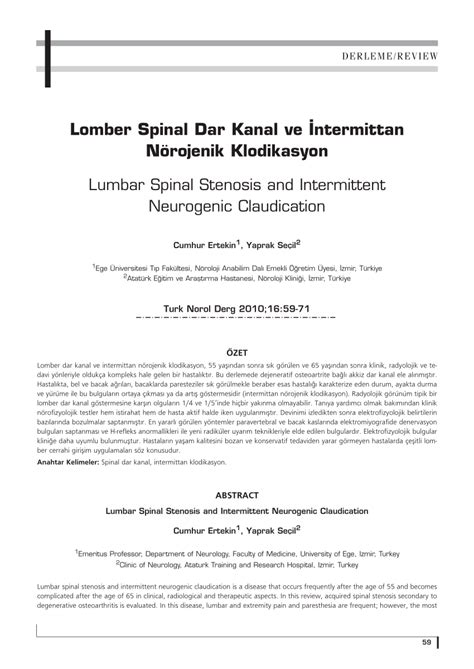 Pdf Lumbar Spinal Stenosis And Intermittent Neurogenic Claudication