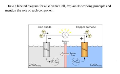 Solved Draw A Labeled Diagram For A Galvanic Cell Explain