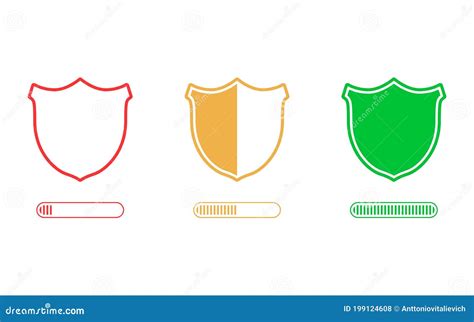 Password Security Level Icon Loading Security Concept From Low To