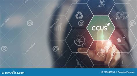 Carbon Capture Utilization And Storage Ccus Concept Technology Of Co2 Capturing Stock