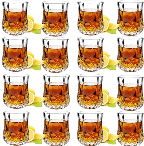Jaief 50ml Shot Glasses Lead Free Glass Clear Heavy Base Shot Glass